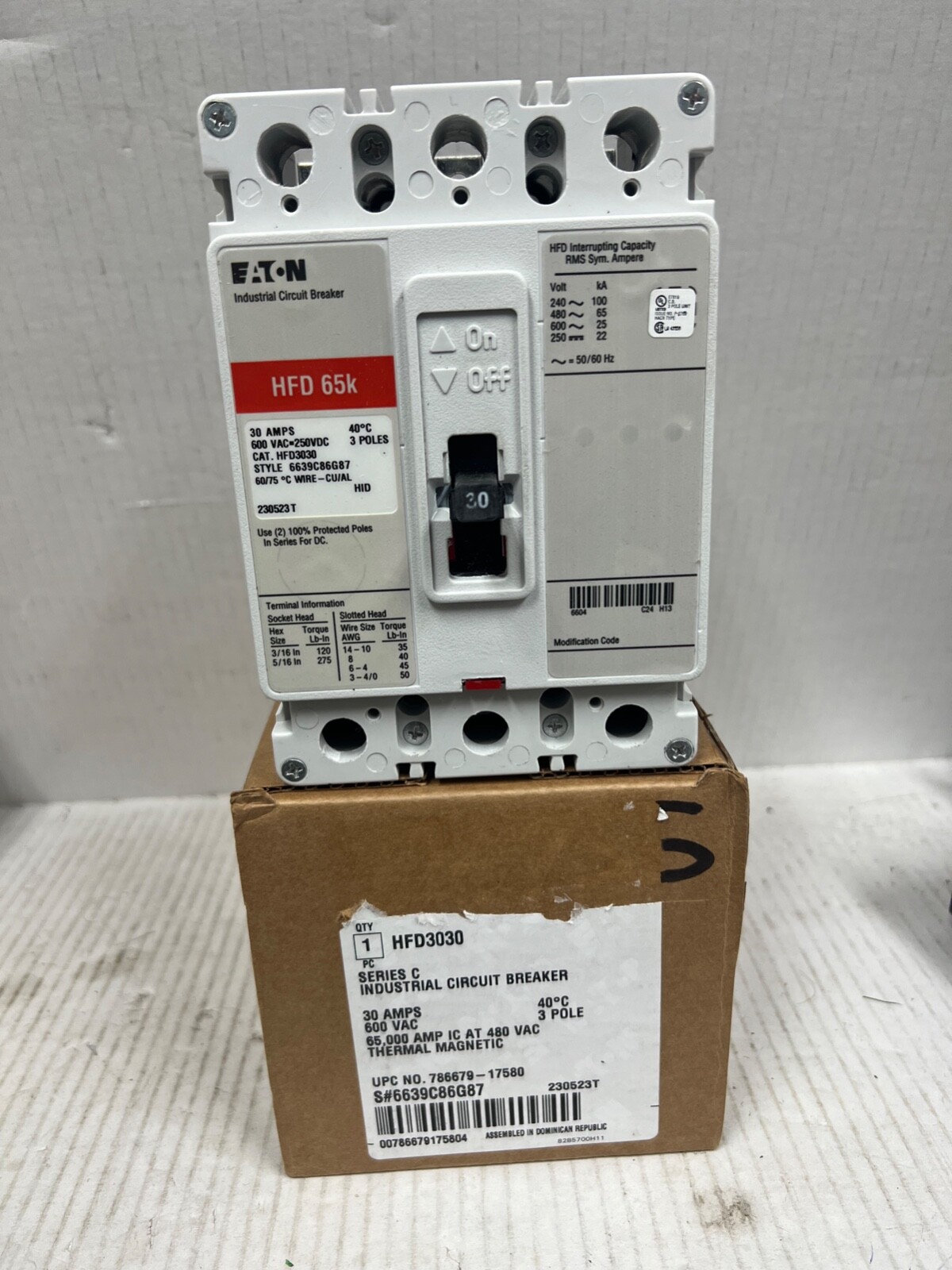 NEW BOX EATON HFD3030 (3P-30A-600V-65K) *SHIPS SAME DAY UPS* | eBay