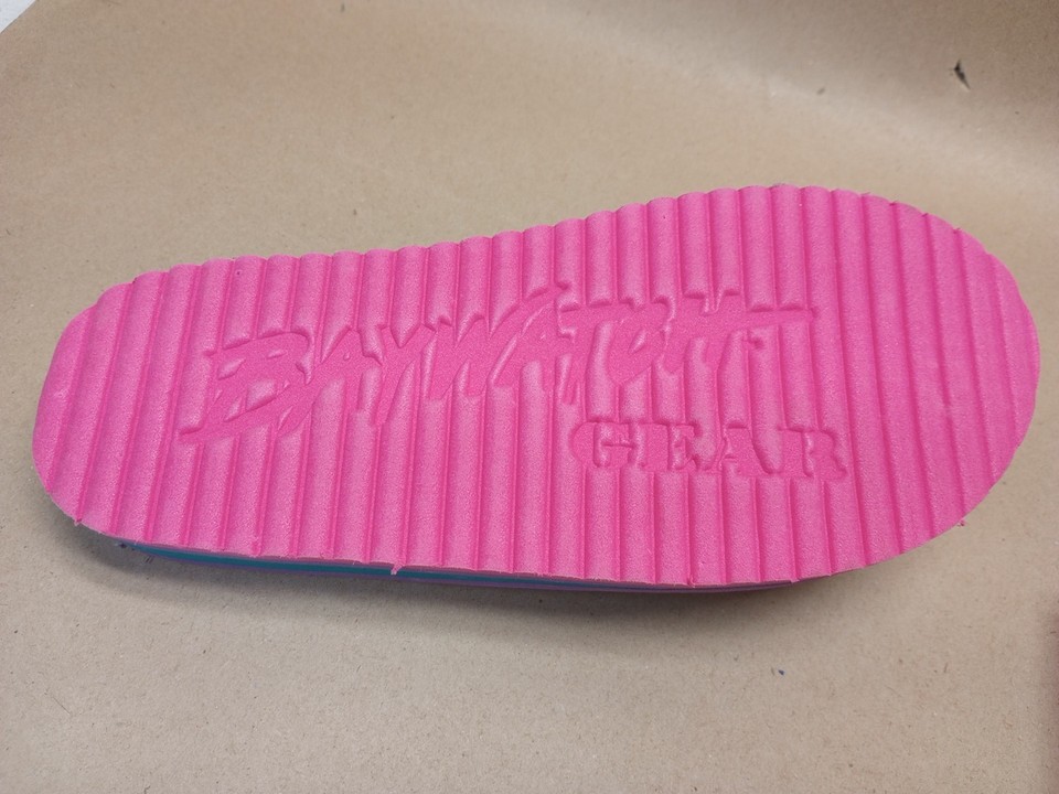 Vtg Baywatch Gear Slides Sandals Flip Flops Womens 8 Neon Purple Pink ...