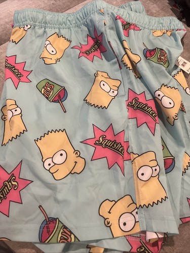NWT New BART Simpson Blue Shorts Pockets Drawstring Sz 3XL 48/50 Mens ...