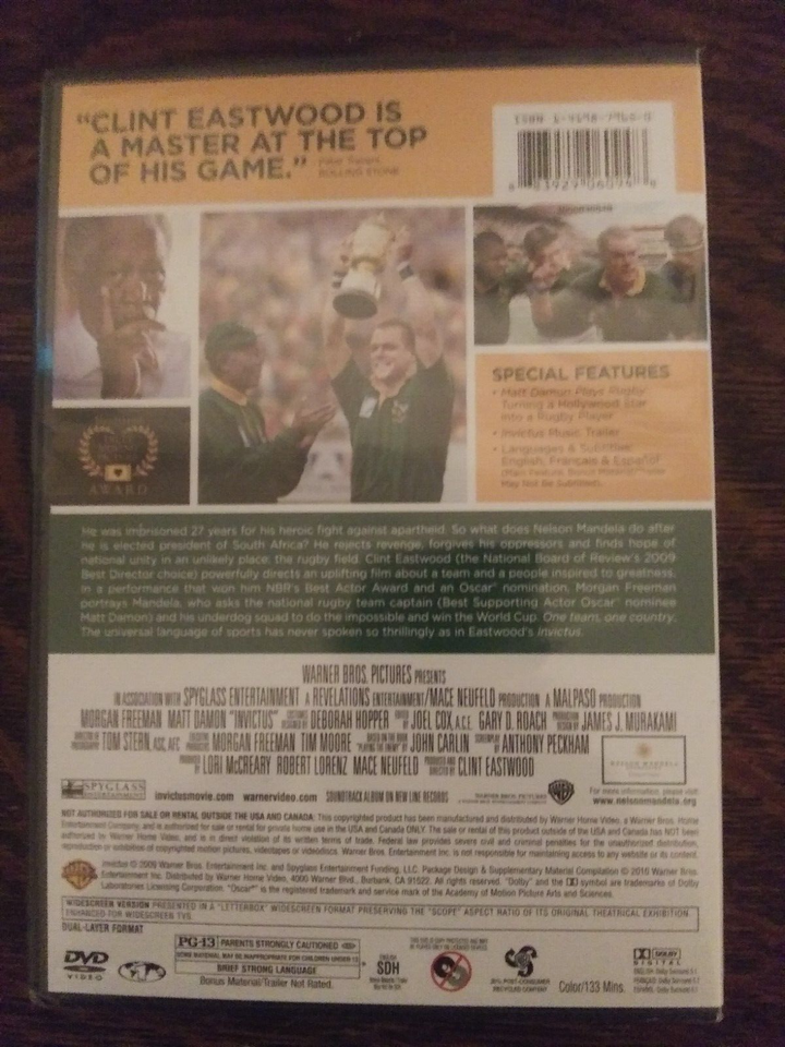 Invictus (DVD, 2009) NEW Widescreen Morgan Freeman Matt Damon | eBay