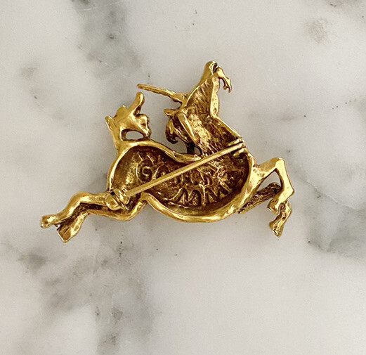 Vintage MMA Metropolitan Museum of Art Gold Tone Unicorn Brooch Pin | eBay