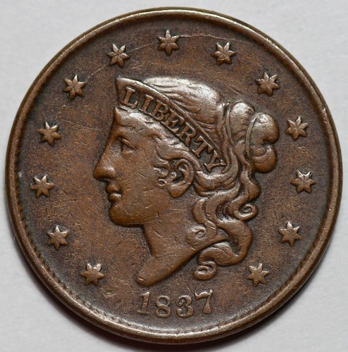 1837 Coronet Head Large Cent - US 1c Copper Coin | eBay
