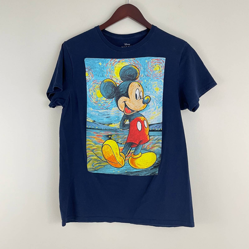 Mickey Mouse Impressionist Van Gogh Artsy Style T Shirt Size Medium | eBay