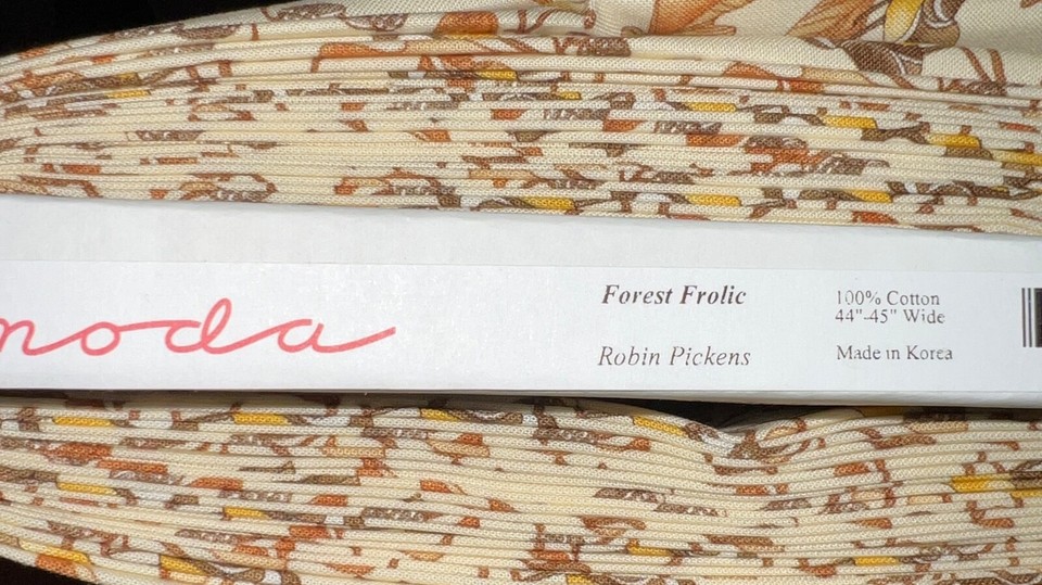 MODA Forest Frolic 100% med cotton fabric by the yard Cream tone 48742 ...