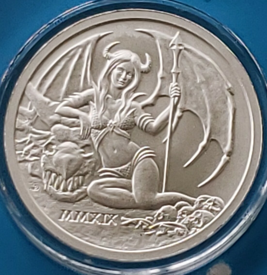 2019 2 OZ .999 PURE SILVER TEMPTATION OF THE SUCCUBUS ROUND COIN PHELI ...