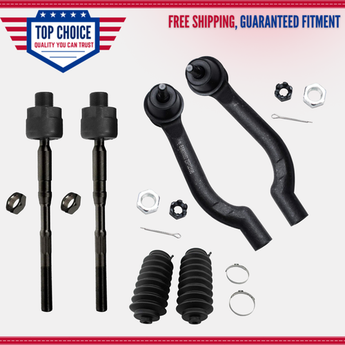 Front Inner & Outer TieRod End Links + Boots for 2008-2012 2013 Nissan ...