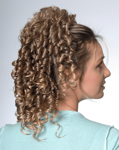 18" LONG SPIRAL CORKSCREW CURLS CURLY HAIR HAIRDO HAIRPIECE PONYTAIL ...