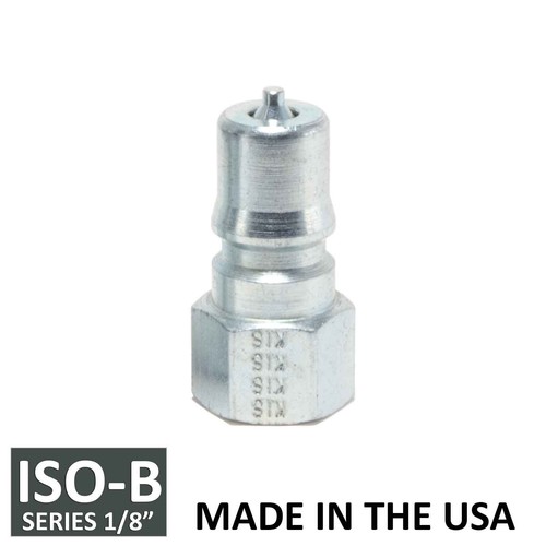 1/8" ISO-B Hydraulic Hose Quick Disconnect Couplers Plug Steel - (ISO ...