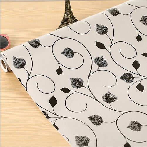 5m Floral Wall Paper Self Adhesive Shelf Drawer Liner Kitchen Room ...