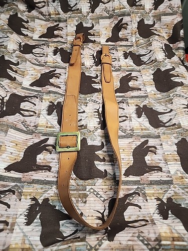 VINTAGE LEATHER RIFLE SLING BUCKLE STYLE NARROW SWIVEL RIFLE SLING | eBay