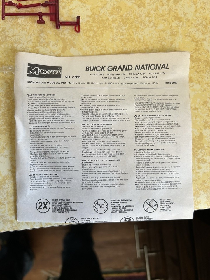 Vintage 1991 2765 Monogram 1987 '87 Buick Regal Grand National Free SHIP | eBay