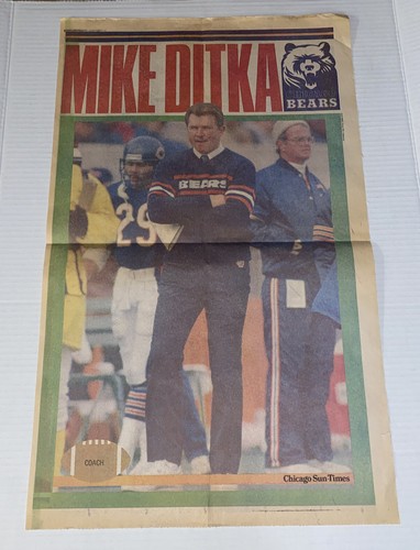 Vintage 1985 Chicago Bears Coach Mike Ditka Sun Times Souvenir ...