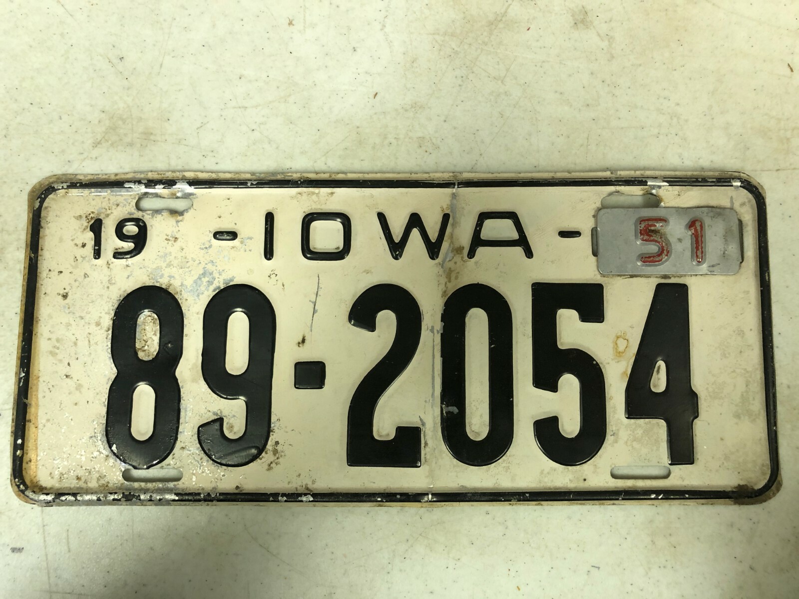 1951 IOWA Van Buren County License Plate 89-2054 | eBay