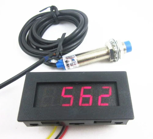 4Bit Digital LED Tachometer RPM Speed Meter With Hall, 47% OFF