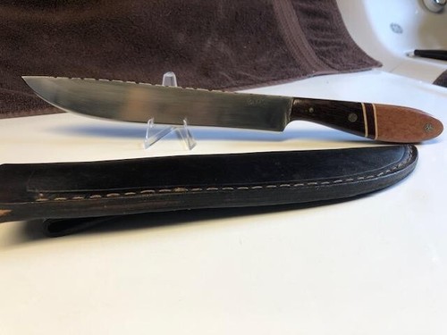 CUSTOM "STIC" 13" CAMP hunting knife! ... Beautiful Walnut/Oak ...one ...