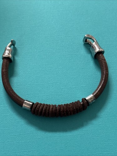 Uno De 50 Sterling Silver Leather Bracelet 7 Inch (small) | eBay