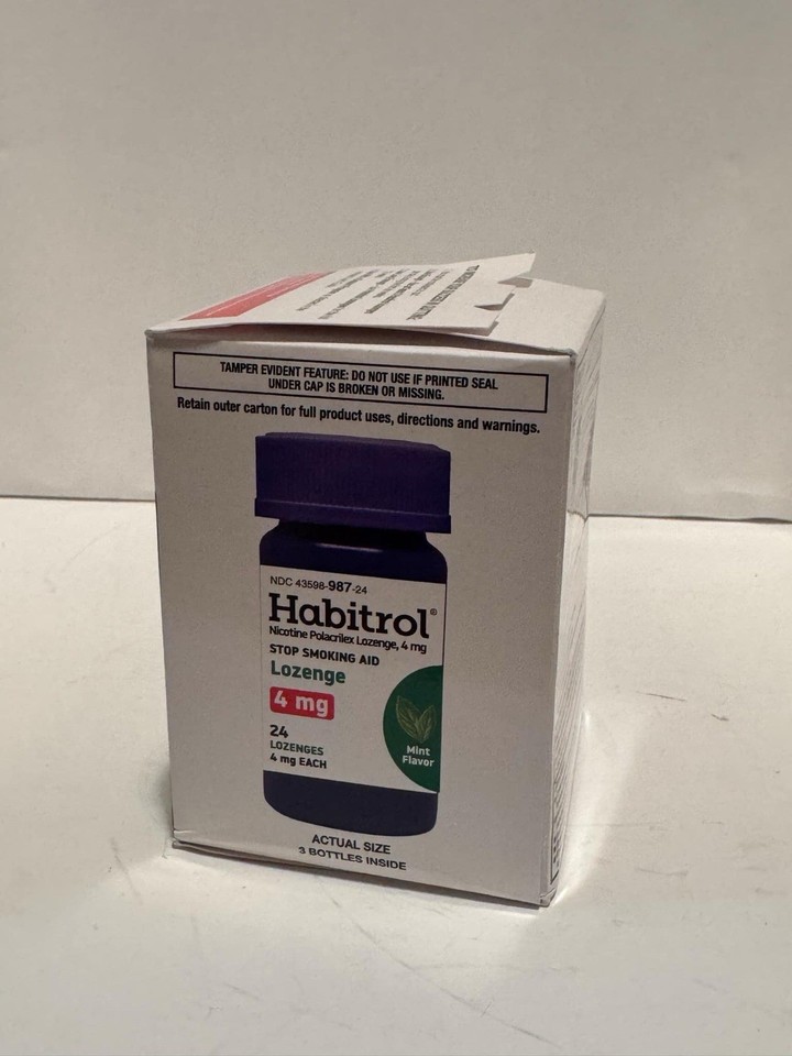 Habitrol Nicotine Lozenges 4mg Mint Flavor 72 Count Stop Smoking Aid ...