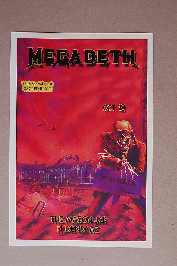 Megadeth Concert Tour Poster 1986 Phoenix AZ The Mason Jar | eBay