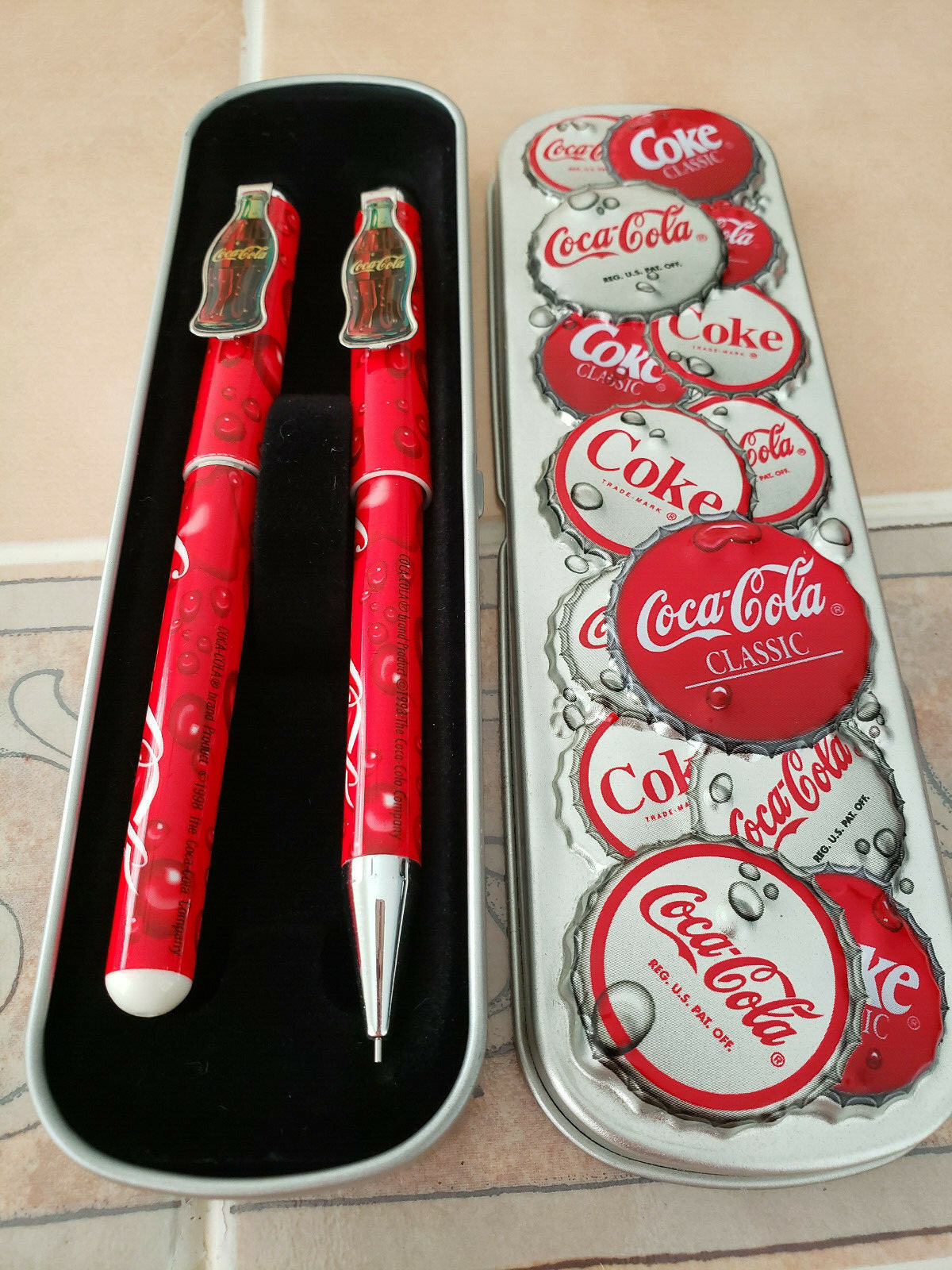 1998 Coke "Coca-Cola" Mechanical Pencil and Pen Set | eBay