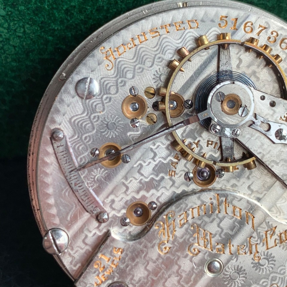 Hamilton Grade 940 18S 21 Jewels Pocket Watch Movement Runs | eBay