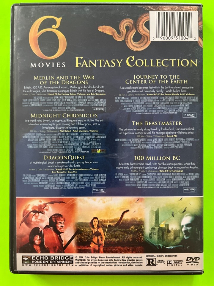 6 Movies (Excellent Condition DVD, 2014, 2-Disc Set) + With Free ...