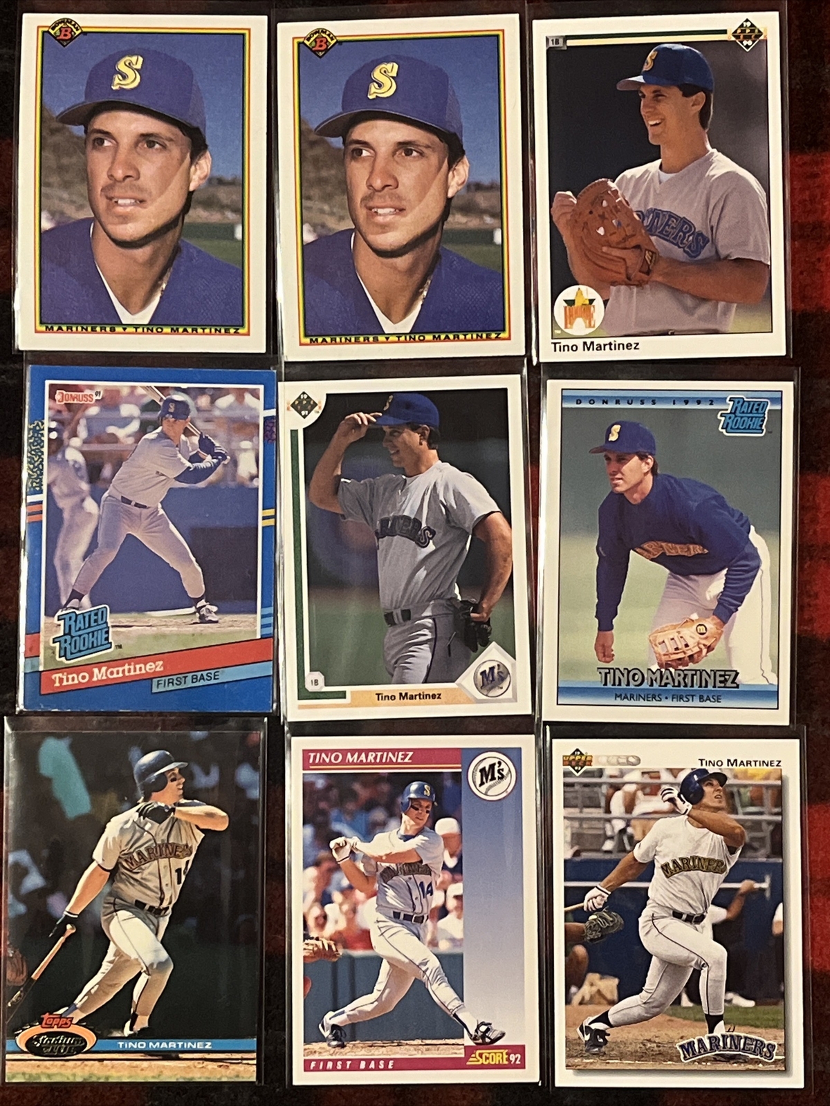 Lot of *9* Tino Martinez Cards! 1990-1992 Seattle Mariners! Rookie ...