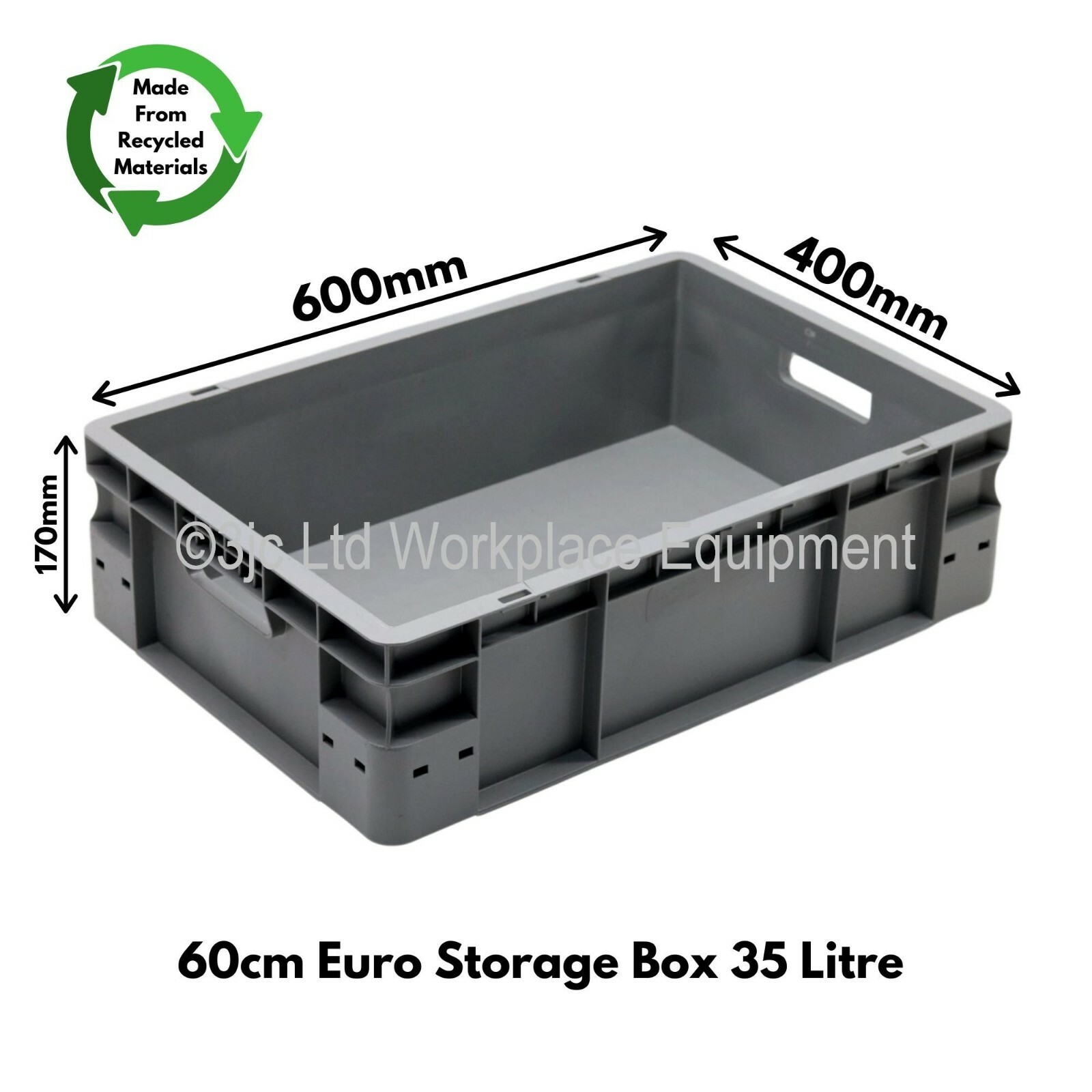 NEW Strong Grey Industrial Plastic Eurobox Containers Storage Boxes Box ...