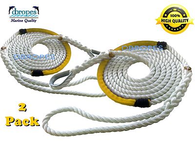 2 of 3 Strand Mooring Pendant Nylon Rope Lines 1/2"X10'+ Chafe Guard ...