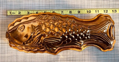 A fantastic Antique copper fish mould, with two handles to hang. Made ...