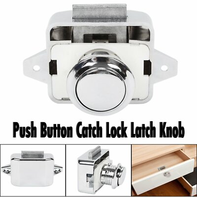 5/10/15/20x Push Button Catch Lock Latch Knob Drawer Cupboard Cabinet ...