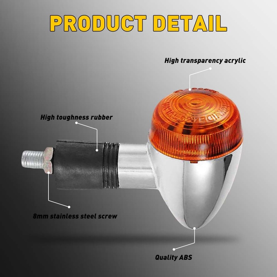 4X Turn Motorcycle Signals Blinker Light Smoke Amber For Yamaha Honda ...