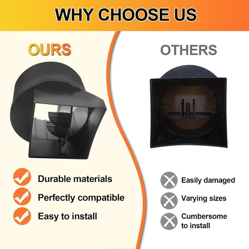 S97014185 Damper Duct Connector 4" Fit for Broan Nutone Ventilation Fan ...