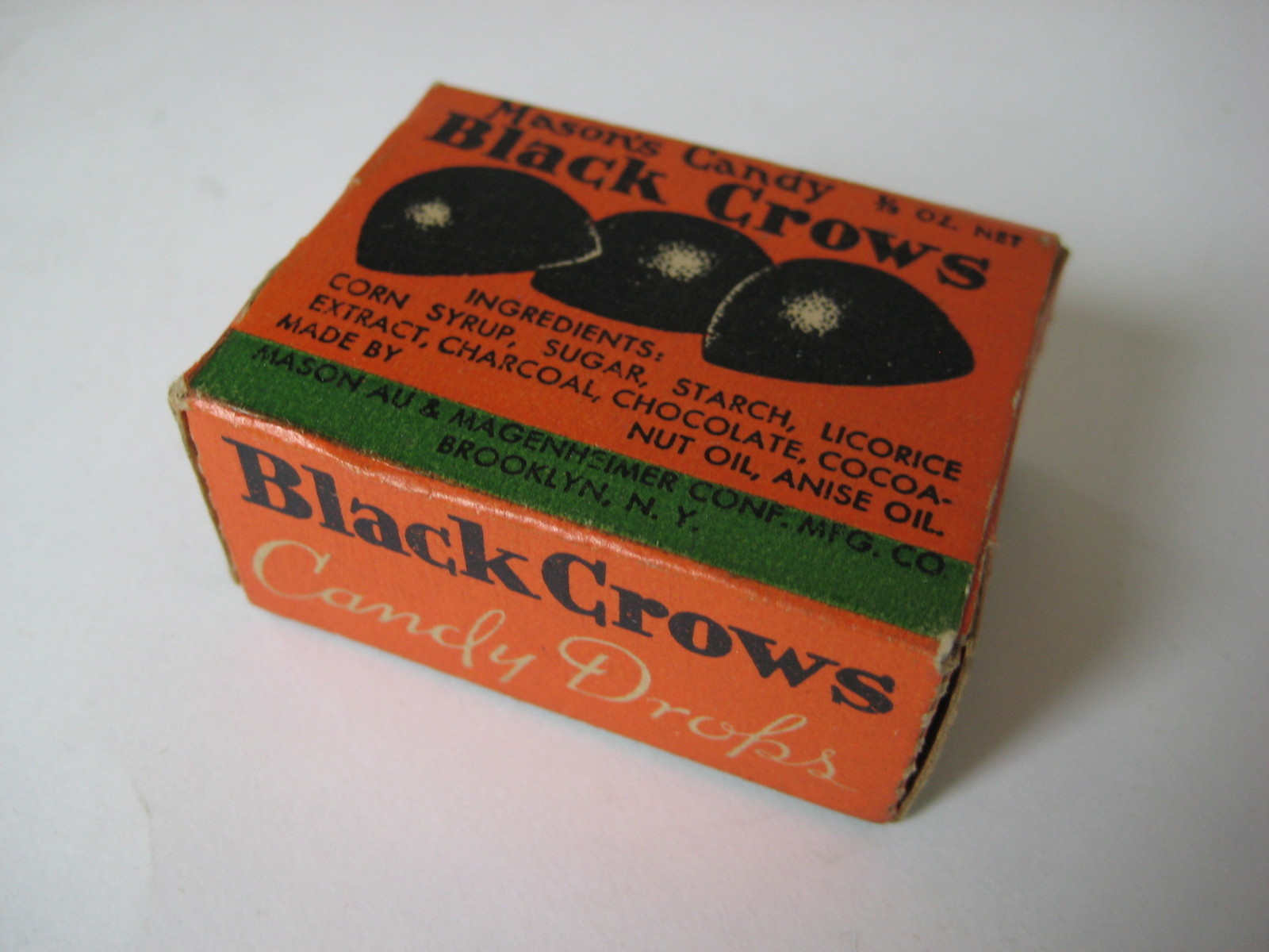 vintage Mason's Candy Black Crows BOX retro licorice dots drops antique ...