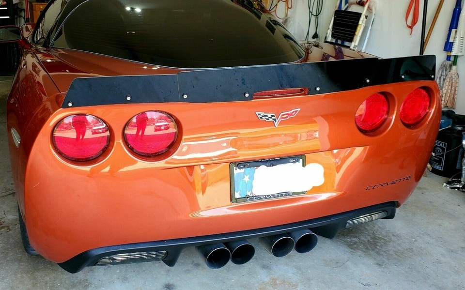2 Pcs Black Decklid Wing Gurney Flap Wickerbill For 05-13 Corvette C6 ...
