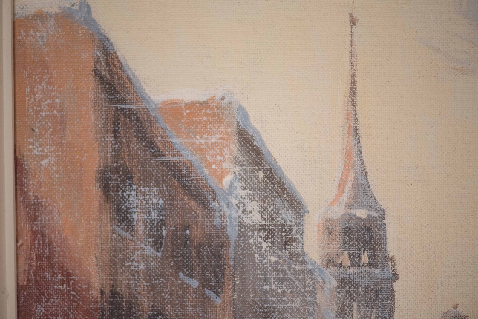Robert David Simpson Original Oil Painting, Stunning Snowy Cityscape ...