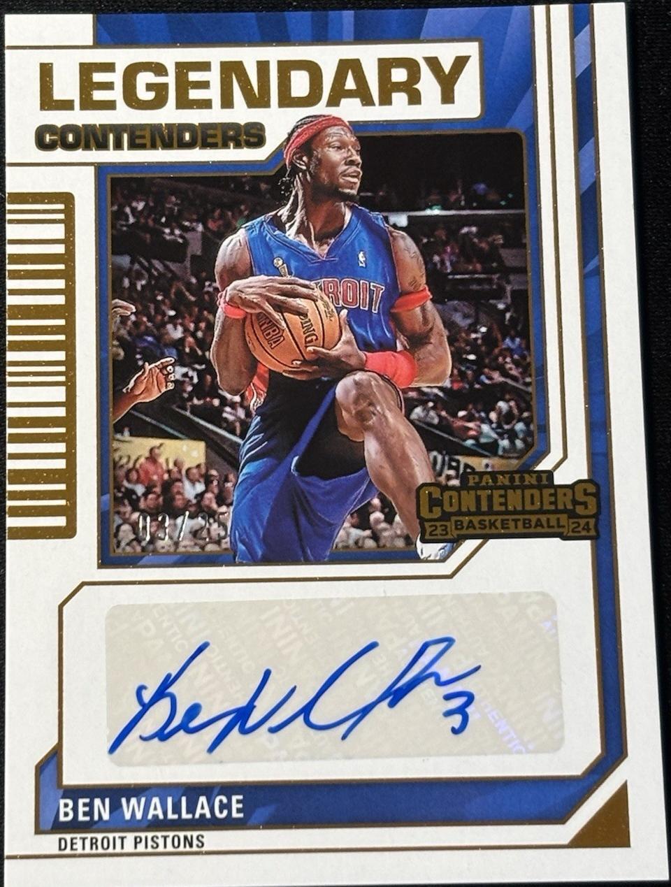 2023-24 Panini Contenders - Legendary Contenders Autographs Ben Wallace ...