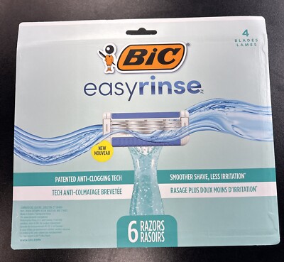 BIC Easy Rinse Razors 6 Pack (4 Blades) | eBay