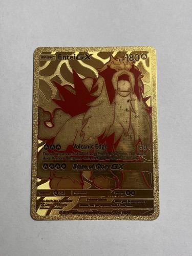Entei GX HP 180 - Pokemon Fan Art - Textured Gold Foil Card - NM/LP | eBay