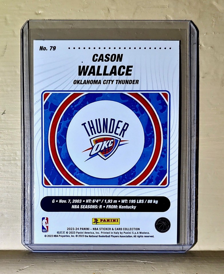 Cason Wallace 2023-24 Panini NBA Basketball #79 Rookie Card OC Thunder ...