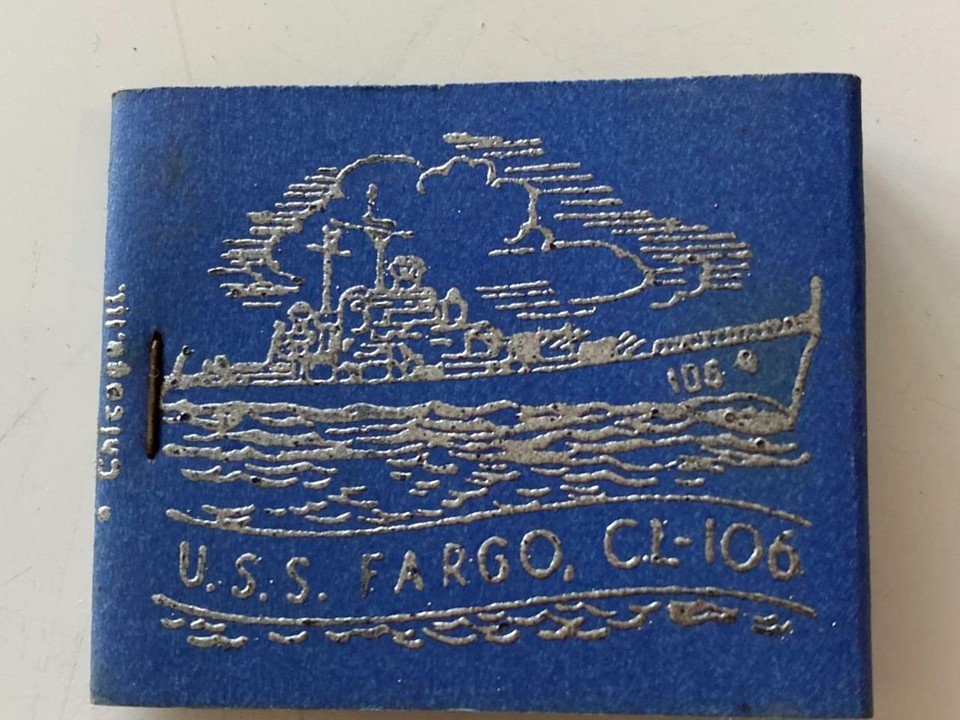 USS Fargo CL 106 Navy Ship Full Matchbook Set 2 Matches 1945-1950 ...