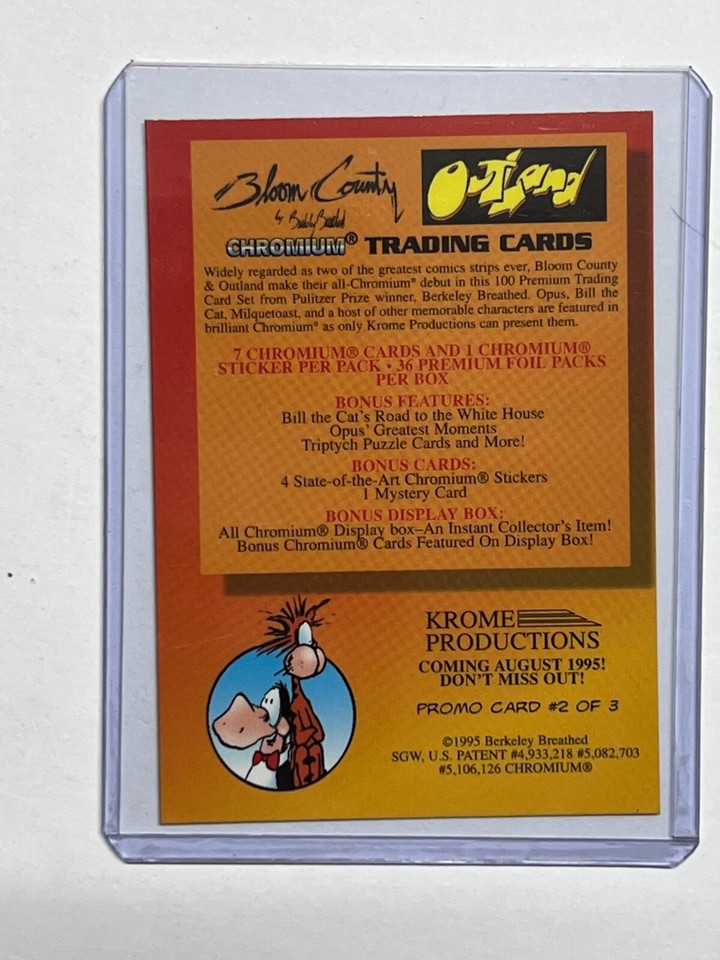 1995 Bloom County Chromium Trading Cards Outland Krome Production Promo ...