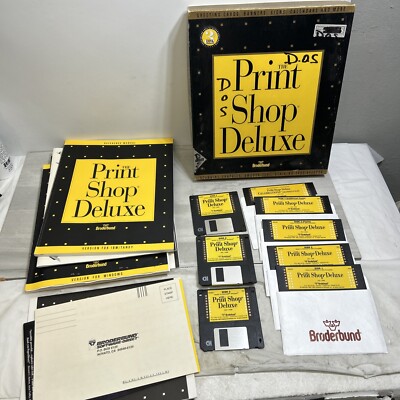 The Print Shop Deluxe Broderbund Windows IBM TANDY W/ 3” and 5 1/4 ...