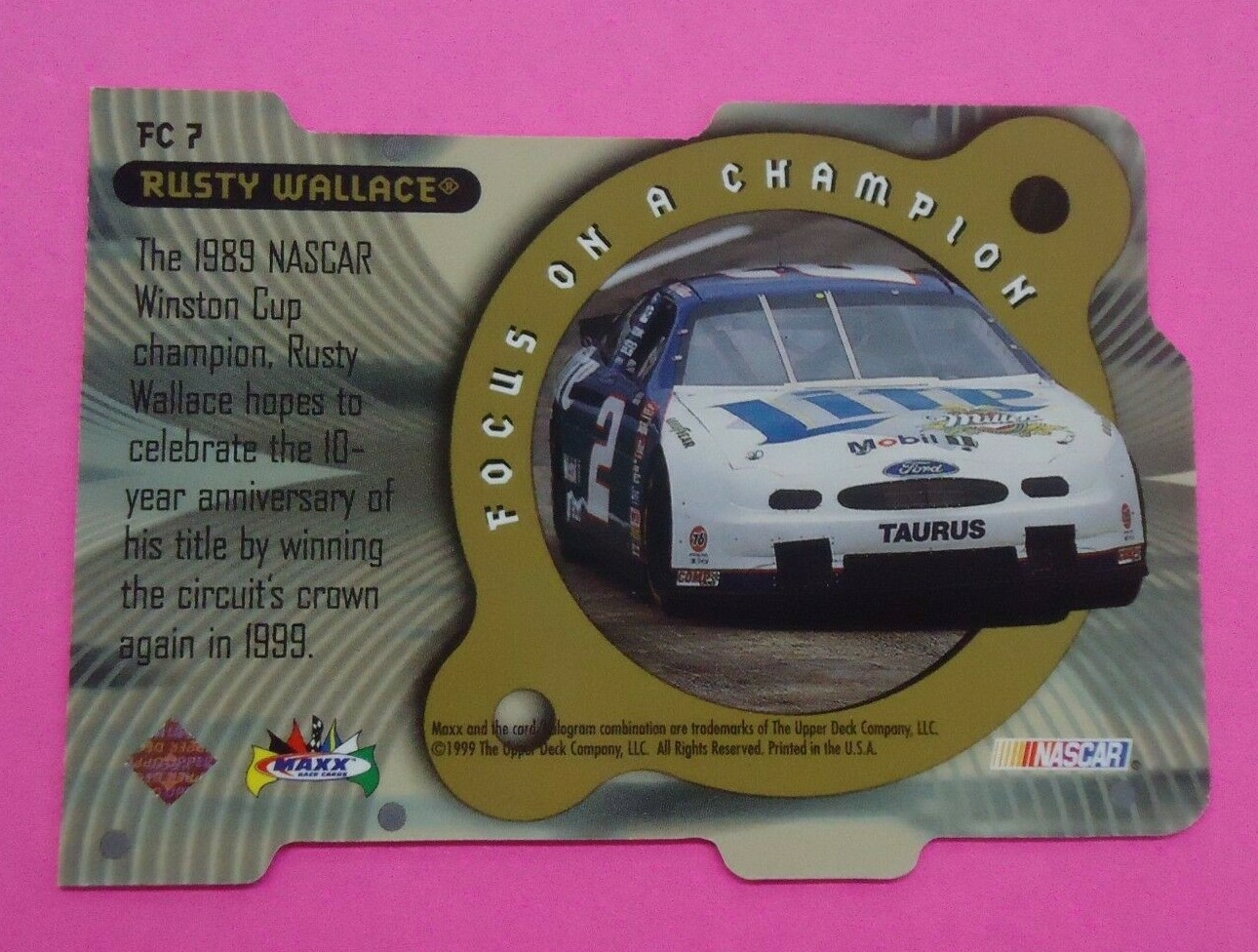 Rusty Wallace 1999 UD MAXX FOCUS ON A CHAMPION DIE-CUT Card #FC7 | eBay