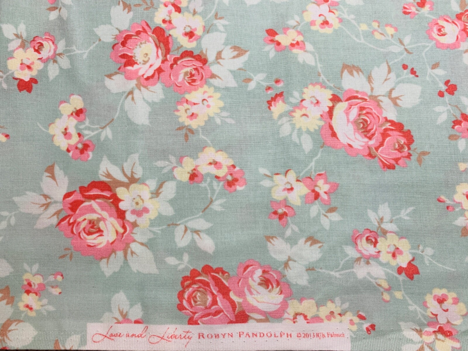 Cotton Fabric Chic Shabby Roses Robyn Pandolph RJR Fabrics LOVE ...