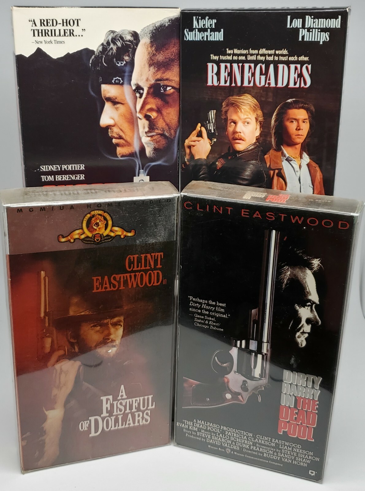 LOT OF (4) CLASSIC ACTION MOVIES VHS- CLINT EASTWOOD, TOM BERENGER | eBay