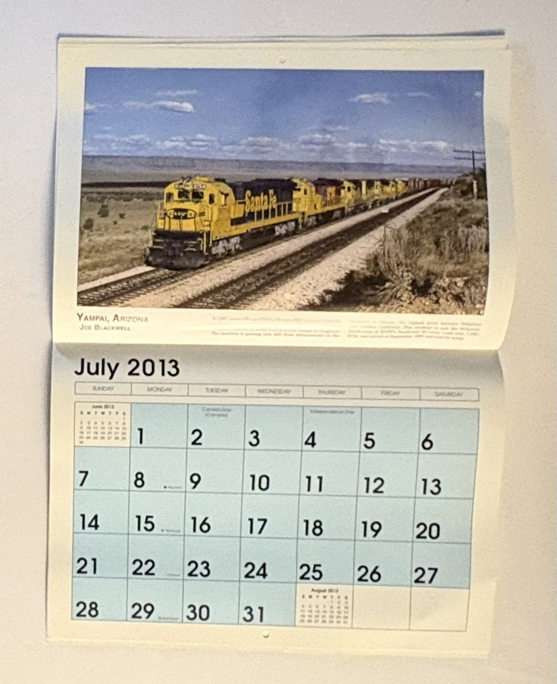 Railroad Wall Calendar Santa Fe 2013 Full Color 13 Different Color ...