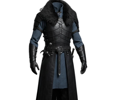 Viking Medieval Leather Armor Set with Fur | LARP Cosplay Knight ...