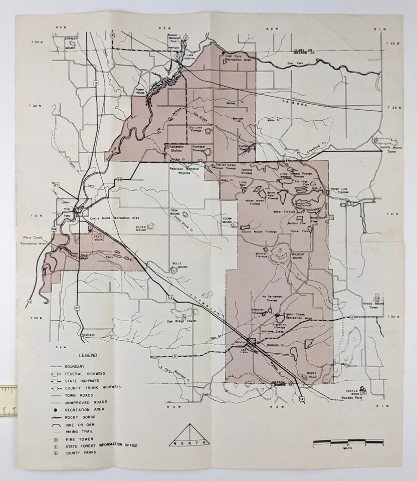 1962 Black River State Forest Wisconsin Regulations Vintage Travel Map ...