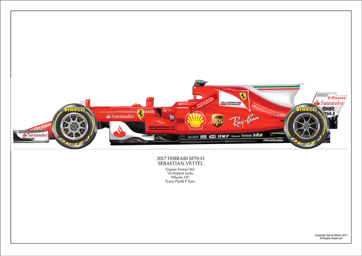 2017 Sebastian Vettel Ferrari SF70-H ltd ed.5/250 signed & numbered by ...