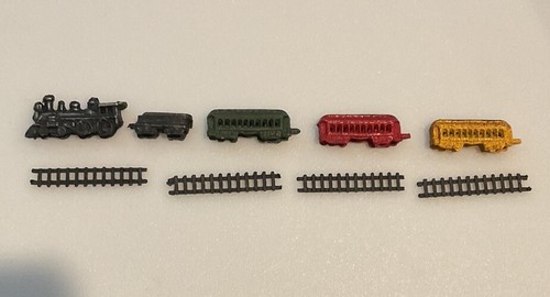 1920s Cracker Jack Toy Train 9 Pieces Engine Cars Track Set | eBay